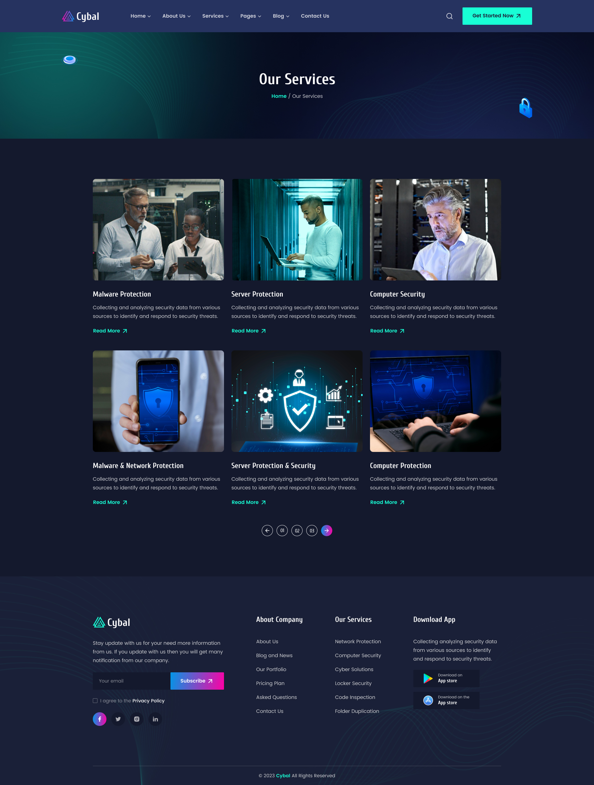 Cybal - Cyber Security Figma Template by 4damsthems | ThemeForest
